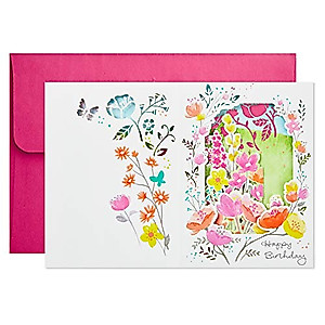 Hallmark Paper Wonder Displayable Pop Up Birthday Card for Her (Beautiful Butterflies and Flowers)