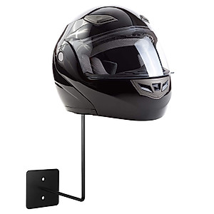 Frienda Wall-mounted Motorcycle Accessories Black Helmet Holders Metal Multifunctional Helmet Racks with Sponge Tubes and Expansion Screws for Basketball Hat Cap(4 Pieces)