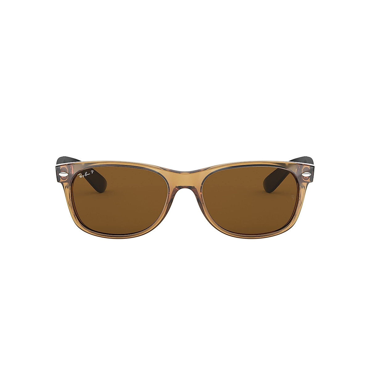 Ray-Ban RB2132 New Wayfarer Square Sunglasses, Honey/Polarized B-15 Brown, 55 mm