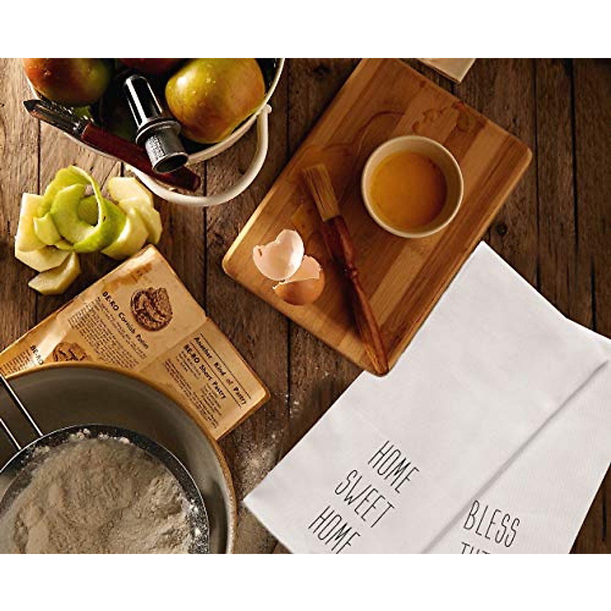 100% Polyester Kitchen Towels Set of 2 - Dish Towels 18" X 28" (Home Sweet Home and Bless This Home)