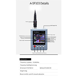 Anysecu SF-103 A-SF103 Portable Frequency Counter 2MHz - 2.8GHz for Two Way Radio Upgrade Version of SF401