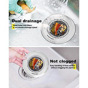 2 Packs Sink Drain Strainer, Easy Clean Reversible Mesh Sink Strainer with 304 Stainless Steel, Wokdada Revolutionary Anti-Rust Kitchen Sink Strainer Food Catcher for Garbage Disposal Without Clogging