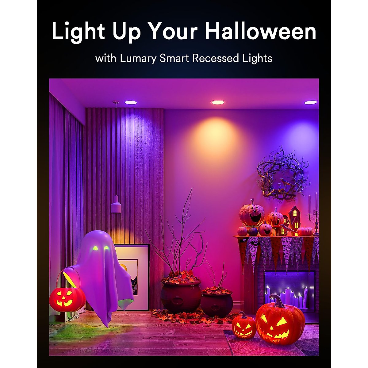 Lumary Smart Recessed Lighting 4 Inch Canless LED Recessed Lights 9W 780lm Color Changing LED Downlight Wi-Fi Bluetooth Soffit Lights with J-Box Work with Alexa/Google Assistant (4 Inch, 12 Pack)