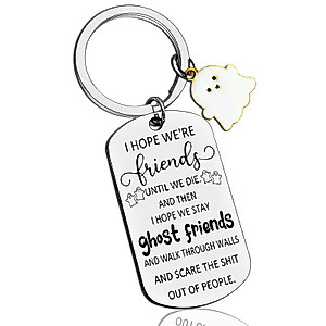 AOBIURV Halloween Gifts Best Friend Keychain Gifts For Women Friends Birthday Gifts Cute Keychain Gift For Friend Bestie Gift BFF Gifts Friendship Gifts For Women Ghost Keychain Keyring