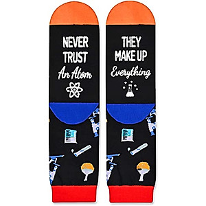 sockfun Science Socks Science Gifts for Teens Scientist Gifts Chemistry Socks Chemistry Gifts for Men Women, Gifts for Science Lovers Science Stocking Stuffers