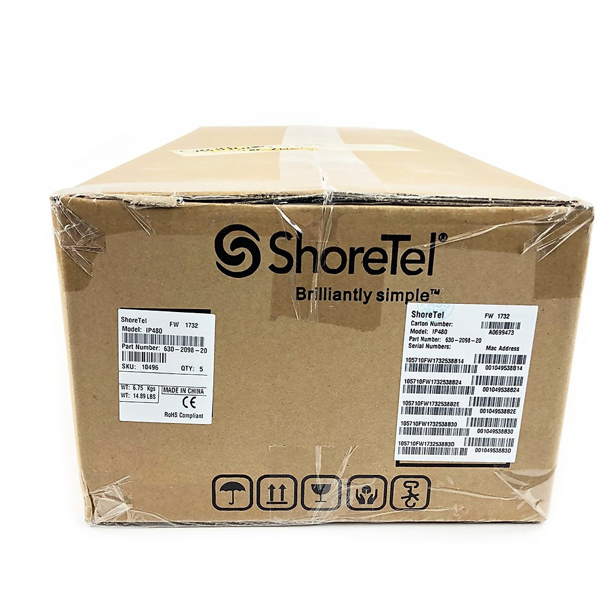 ShoreTel IP 480 IP Telephone (10496) Multi-Pack - 5 Phones