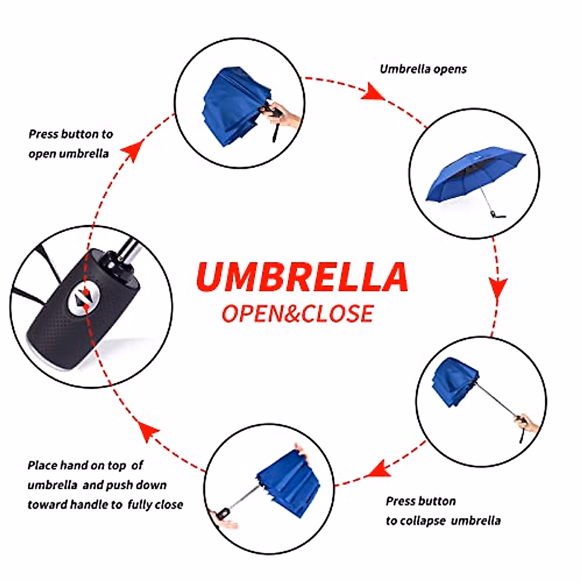 dooxuu Windproof Umbrella, Travel Umbrella Folding Umbrella for Men and Women - Best For Traveling, Camping, Hiking, Backpacking and Other Outdoor Activities