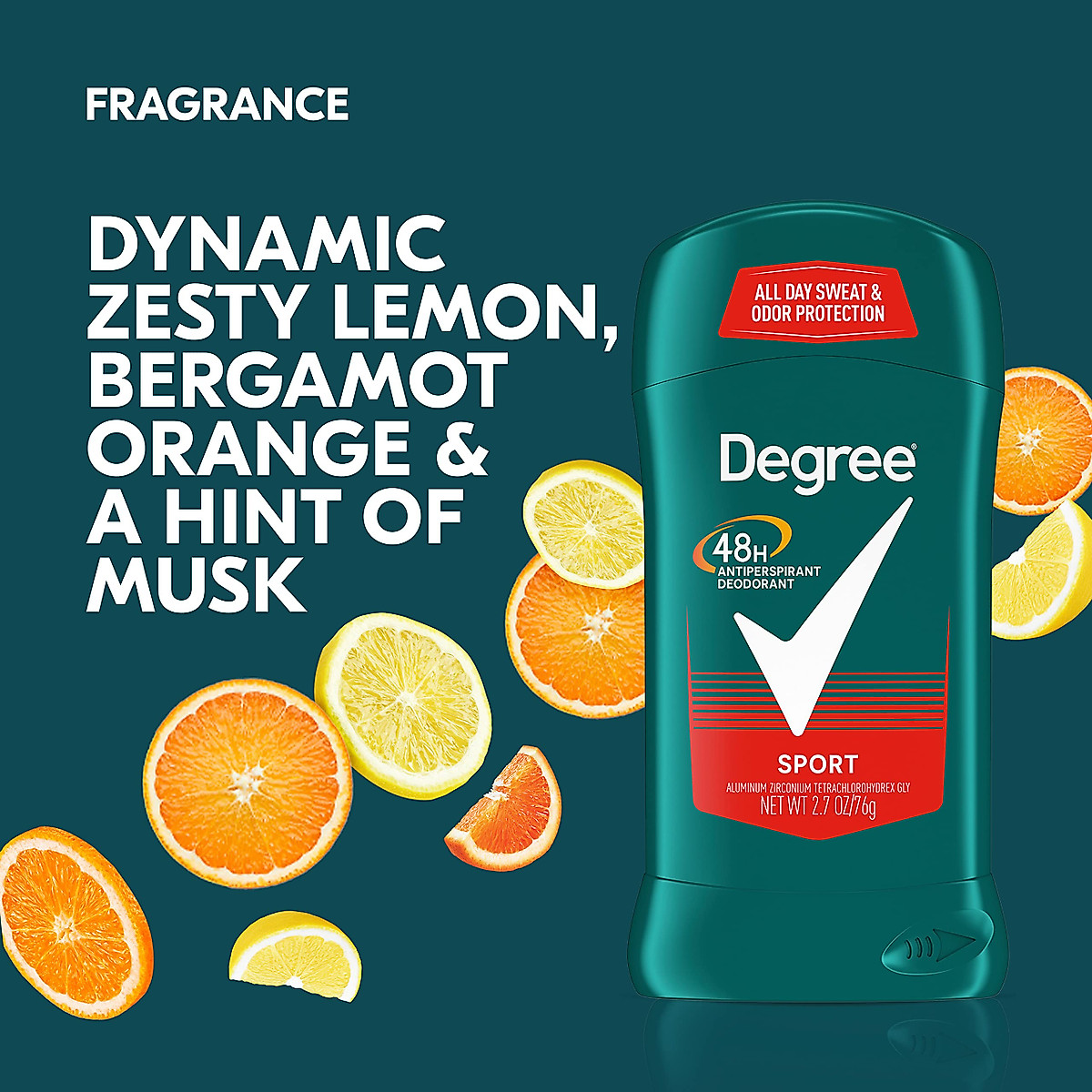 Degree Men Original Antiperspirant Deodorant for Men, Pack of 4, 48-Hour Sweat and Odor Protection, Sport 2.7 oz