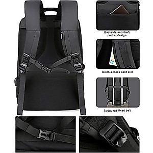 HuaChen Anti-Theft Travel Backpack,Water-Resistant 15.6 Inch Laptop Bag (MR01_Black)