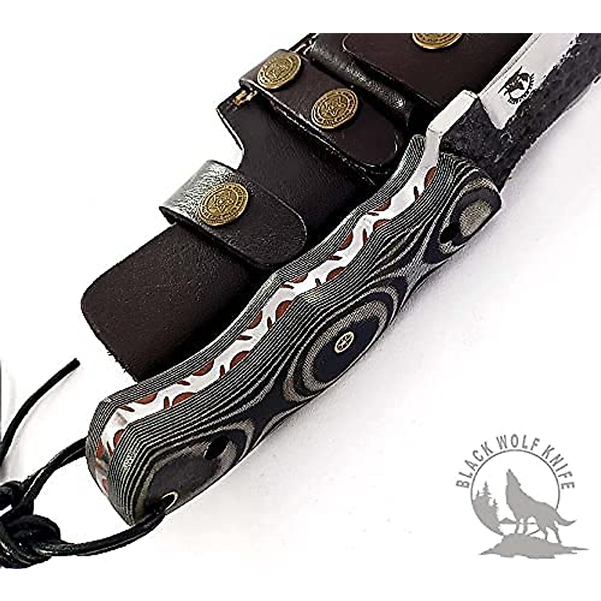 HEAVY DUTY 7MM Handmade 1095 High carbon steel Tracker Knife EDC for Hunting, Bush craft, Camping, Fixed Blade G10 Handle with Cowhide Leather Sheath, BW-4142 BLACK AND GREY