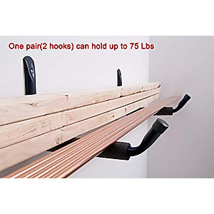 Wintek Heavy Duty Giant Arm Hang-It-All Wall Mount Storage Hook Rack for SUP&Surfboard,Ski&Snow Board,Skate Board,Long Board,Paddle Board|Home Garage Storage&Organization Hangers-4 Pack (Black)