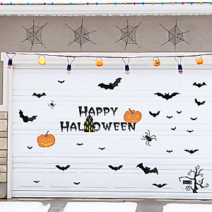 28 Pieces Halloween Bats Spider Car Magnet Sticker Reflective Bats Shape Magnet Decal Car Magnet Decor Black Spider Magnet Fridge Stickers for Halloween Party Home Car Garage Door Decor (Bat)