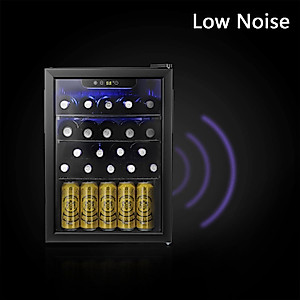 Antarctic Star 24 Bottle Wine Cooler/Cabinet Beverage Refrigerator Small Mini Wine Cellar Beer Soda Clear Glass Door Bar Fridge Quiet Operation Compressor Adjust Temp Control Freestanding, 2.4 Cu. ft…