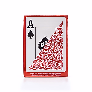 Copag Elite 100% Plastic Playing Cards, Poker Size Jumbo Index Single Deck (Red)