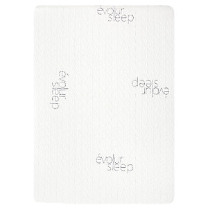 Evolur Portable Crib Tencel Waterproof Mattress Protector Pad and Fitted Sheet, White (2 Pack)