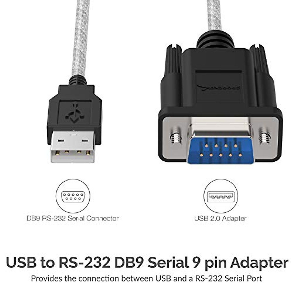SABRENT 6-FT USB to RS-232 DB9 Serial 9 pin Adapter (Prolific PL2303) (SBT-USC6K)