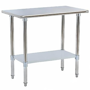 Stainless Steel Work Table w/Undershelf,30" x 18" inch Commercial Kitchen Work & Prep Table for for Restaurant, Home and Hotel.