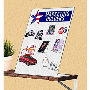 20 Pack Acrylic Sign Holder for 8.5" x 11" Literature Clear Slanted Plexiglass Countertop Graphic Image Side Load Display for Retail Stores Hotels Offices and Restaurants by Marketing Holders