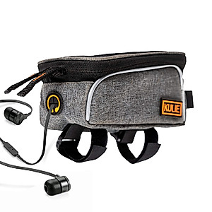 Kulie Bicycle Phone Holder, Waterproof Bag, Scooter and Motorcycle Accessories, Waterproof Phone Case, Top Tube Bike Bag, Unisex Handlebar Bag, Bicycle Accessories for Men, Black