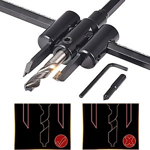 HOHXEN Adjustable Circle Hole Saw Cutter Woodworking Drill Bit,Adjustable 1-Inch to 12-Inches,Heavy Duty Wood DIY Tools(Cutting Diameter:30mm-200mm)