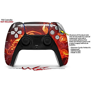 WraptorSkinz Skin Wrap compatible with Sony PS5 DualSense Controller Fire Flower (CONTROLLER NOT INCLUDED)