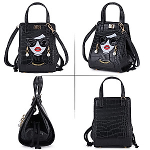 ENJOININ Novelty Lady Face Purses and Handbags for Women Casual Shoulder Bag Fashion Bat Bag