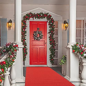 HOMBYS 450 GSM Thickness Red Carpet Runner for Party, Extra Thick & Non-slip Felt Rug Red Aisle Runner Rug for Special Events, Wedding Hollywood Oscars, 2.6 * 30 ft