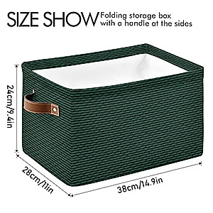 xigua Storage Basket Hunter Green Storage Bin with Handle, Large Storage Cube Collapsible for Shelves Closet Bedroom Living Room 2PCS
