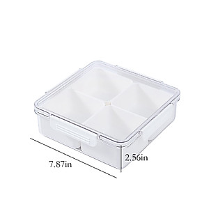 Divided Serving Dishes with Lid, Serving Tray with Lid, Round Divided Plates Storage Box, Sectional Serving Tray Removable Party Snacks Tray for Candies, Nuts, Veggies, Fruits and Appetizer (Type B)