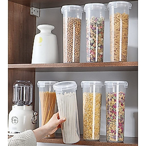 LYUN Canisters Tall Clear Spaghetti Pasta Container Storage with Lid Kitchen Canister Set Multi-Purpose Food Storage Pantry Organization Jars (Color : 4pcs)