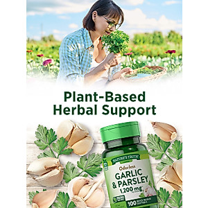 Nature's Truth Odorless Garlic and Parsley | 1200mg | 100 Softgel Capsules | Non-GMO & Gluten Free Extract Supplement