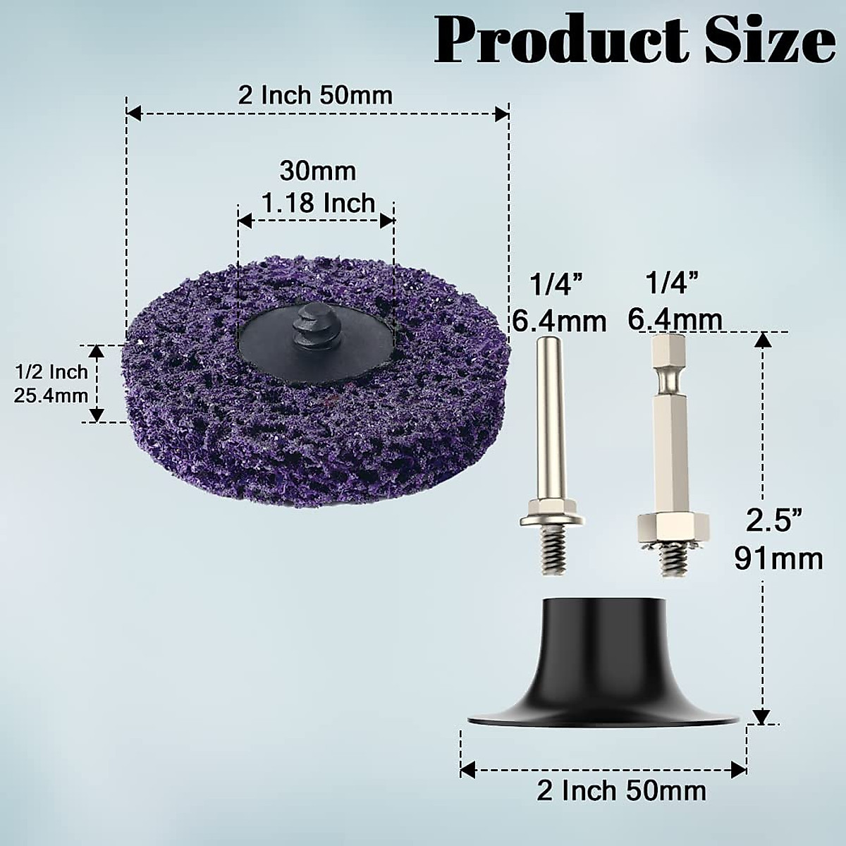 TSOAPX 21PCS Quick Change Easy Strip Discs Set, 2 Inch Sanding Discs with 1/4" Disc Pad Holder for Die Grinder Surface Strip Grind Polish Paint Rust and Oxidation Cleaning Removal