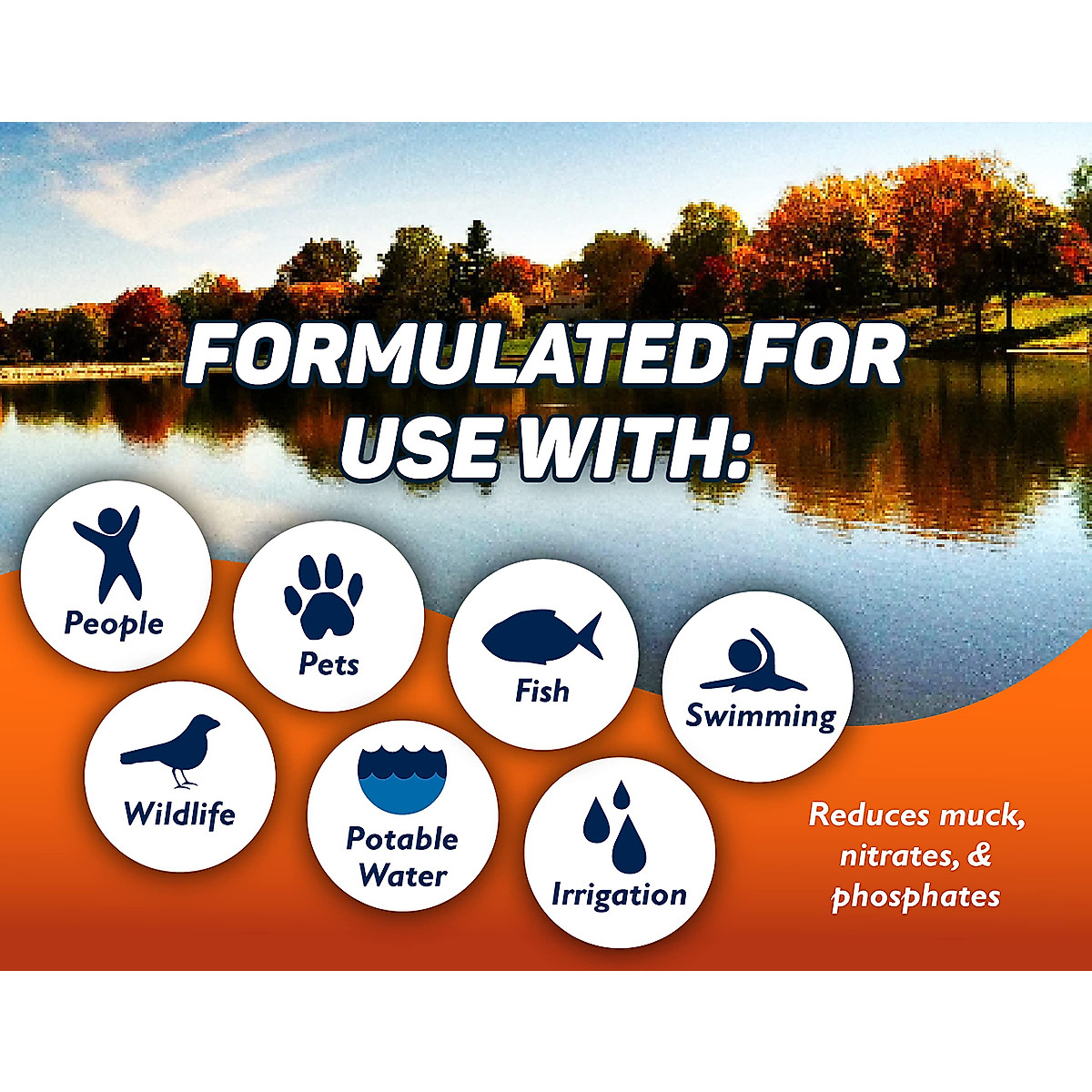 Crystal Blue Natural Pond Cleaner - Muck and Sludge Remover, Safe for Koi - 1 Gallon