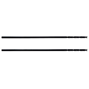 MAXTOOL 5/32"x6" 2pcs Identical Aircraft Extension Drills HSS M2 Extra Long Deep Twist Drill Bits Straight Shank Fully Ground Black; ACF02B06R10P2
