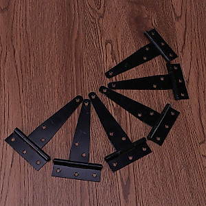 Hemoton 6PCS 4 gate Hinges for Wooden Fences Door Hinges Hardware Fence Hinges Garden shed Hinges T Shape Hinge self Closing Door Hinges Barn gate Hinges barn Door gate Steel Door Ball