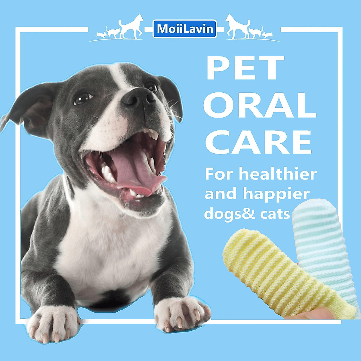 MoiiLavin Pet Toothbrush for Small Dogs Cats Large Dogs Finger Toothbrush