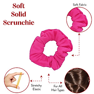 Set of 2 Solid Scrunchies (Hot Pink)