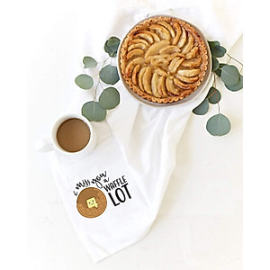 The Cotton & Canvas Co. I Miss You A Waffle Lot Soft and Absorbent Kitchen Tea Towel, Flour Sack Towel and Dish Cloth