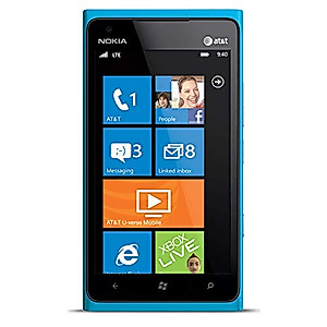 Nokia Lumia 900 AT&T GSM Unlocked 4G LTE Windows 7.5 Smartphone - Cyan Blue