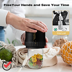 M MUGOOLER Vacuum Sealer Electric Mason Jar Sealer Vacuum Sealing Kit for Canning with Can Opener, Medium and Large Sealing Caps