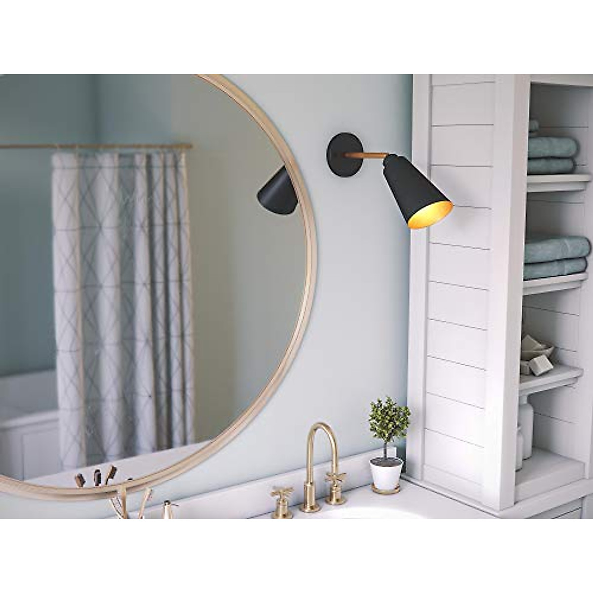 Kenroy Home 12'' Wall Sconce, Matte Black/Antique Bronze