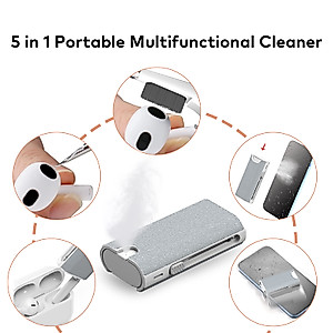 5-in-1 Electronic Cleaner kit- Portable Cleaning kit for Airpods/Earbuds/Phone/Camera/Watch/Laptop,with Cleaning Pen and Spray Bottle,Multifunctional Cleaning Tool