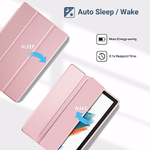 ProCase Smart Case for Galaxy Tab A8 10.5 inch 2022, Trifold Lightweight Protective Smart Cover with Translucent Back for 10.5” Galaxy Tab A8 SM-X200 X205 X207 –Pinkgold