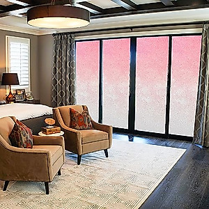 IOACIY Privacy Window Film Frosted Glass Sticker for Home Office Static Anti-UV Window Paper Decorative Window Covering for Bathroom (Universe Outer Space Starry Sky Red Blue-178, 17.7" x 23.6")