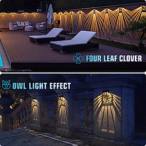 ALBINA Solar Deck Lights | Solar Fence Lights Outdoor Waterproof LED Garden Decorative Lights for Railing, Post, Step, Frontdoor | Auto ON/Off Outdoor Solar Lights with Christmas Tree Lamps, 4 Pack