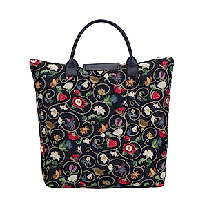 Signare Tapestry Foldable Tote Bag Reusable Shopping Bag Grocery Bag with Jacobean Dream Design (FDAW-JACOB)