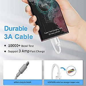 S23 USB C Super Fast Charger, 25W PD Type C Fast Charging Wall Charger Block with 6.6ft Phone Cable for Samsung Galaxy S23 Ultra 5G/S23+/S23/S22/S21/S20/Ultra/Plus/Fe, Note 20/10, A71/A53, Galaxy Tab