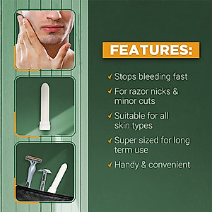 Clubman Jumbo Styptic Pencil, Treat and Seal Shaving Cuts Instantly, Anti-hemorrhaging Stick, First Aid Device, White, 1 oz