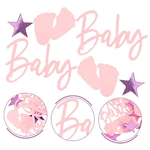 ifundom 5pcs 1 Baby Shower Baptism Table Confetti Gender Reveal Table Scatter Baby Reveal Confetti Star Confetti Gender Reveal Confetti Baby Footprint Confetti Plastic Supplies Cross