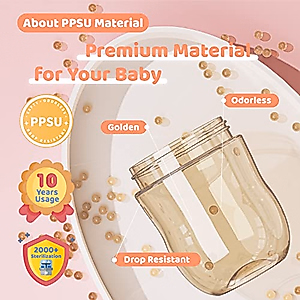 SUPERMAMA Sippy Cups for 1+ Year Old with Spout & Straw(9/11 Oz), PPSU No Spill Sippy Cups with Weighted Straw, Spill Proof Training Toddler Cups With Handle for Baby 6+ Months